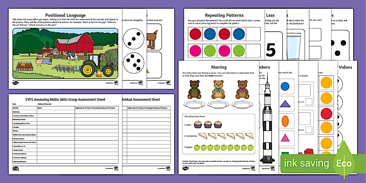 EYFS Maths Progression | Skills Assessment Resource Pack