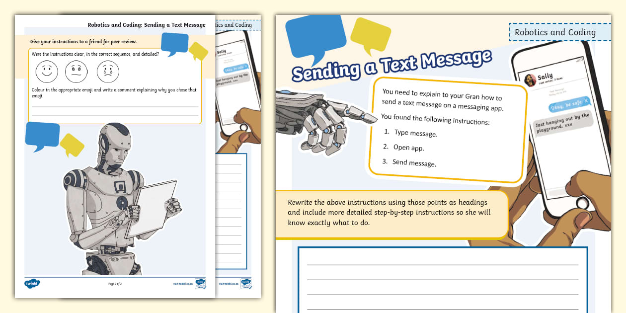 Robotics And Coding Sending A Text Message Instructions