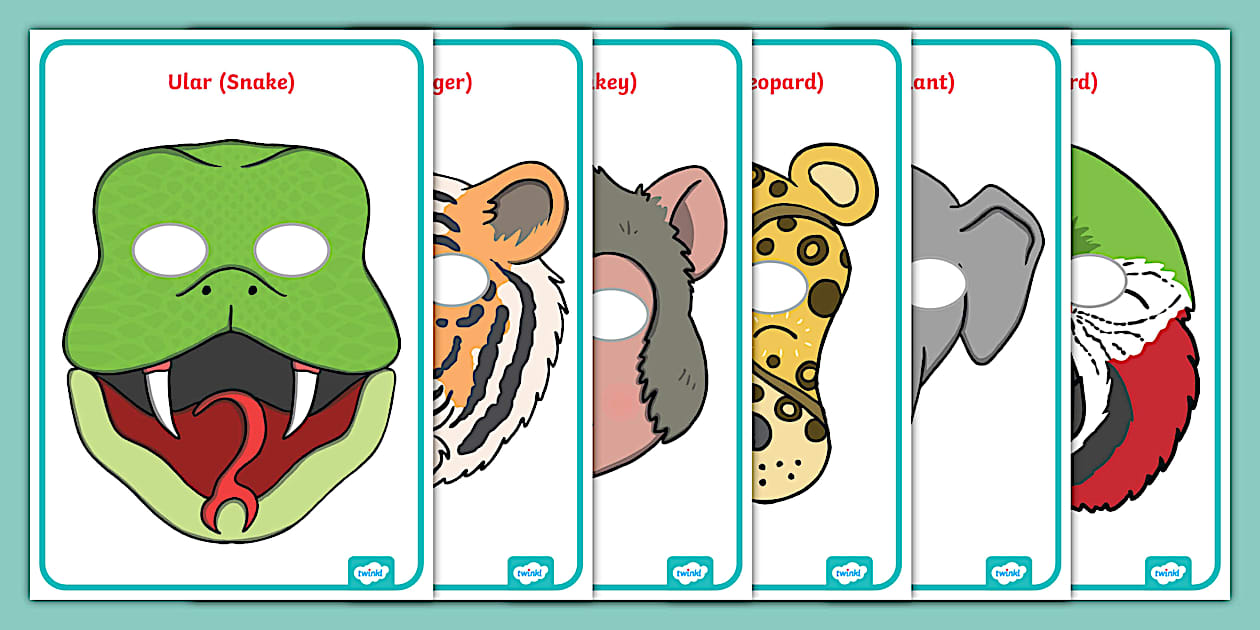 Indonesian Animals Role-Play Masks (professor feito)