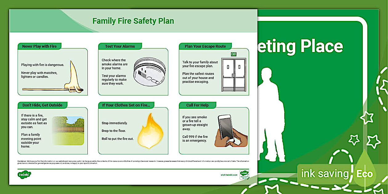 Family Fire Safety Plan (teacher made) - Twinkl