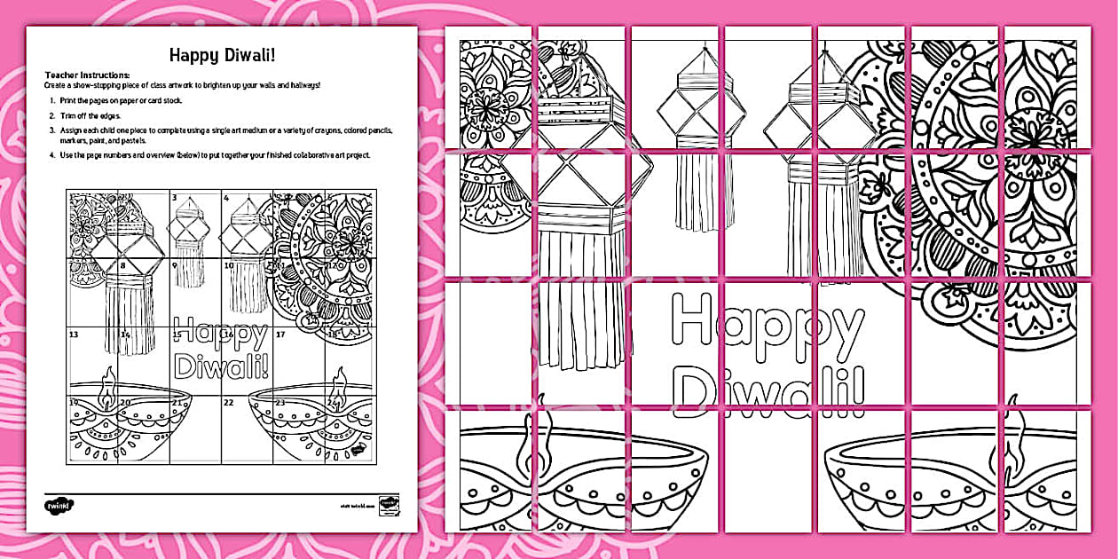 Happy Diwali! Collaborative Art Banner (Teacher-Made)