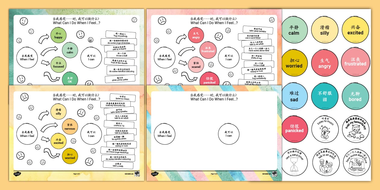 Bilingual Posters on Feelings and Emotions (teacher made)