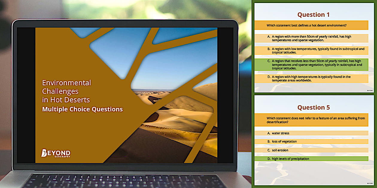 AQA Environmental Challenges in Hot Deserts Multiple Choice Quiz