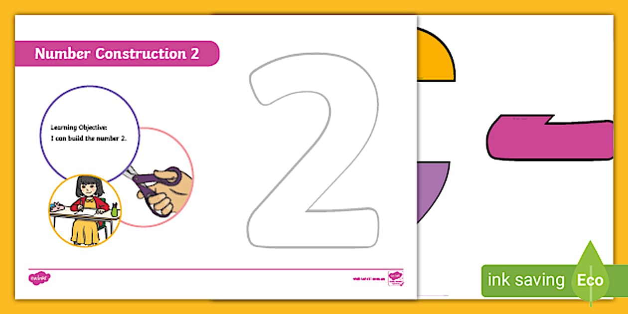 I Can Build The Number 2 Craft (teacher made) - Twinkl