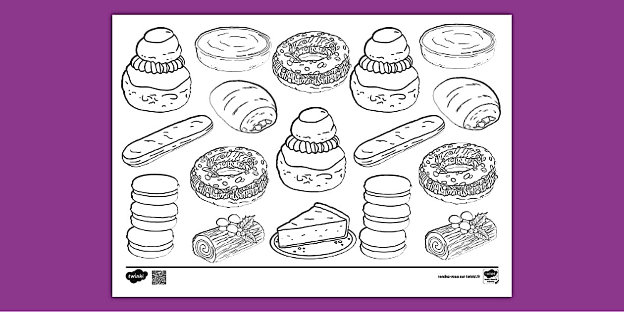 Coloriage : Les desserts au chocolat (Hecho por educadores)