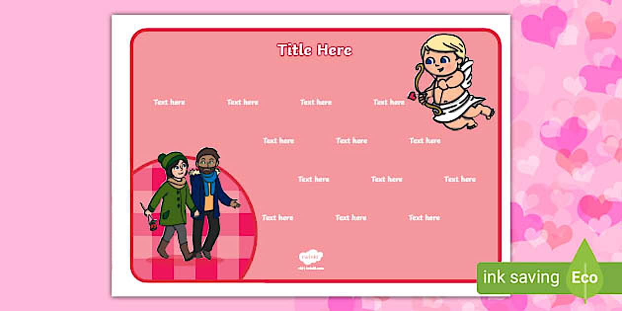 Valentines Day Themed Editable Word Mat