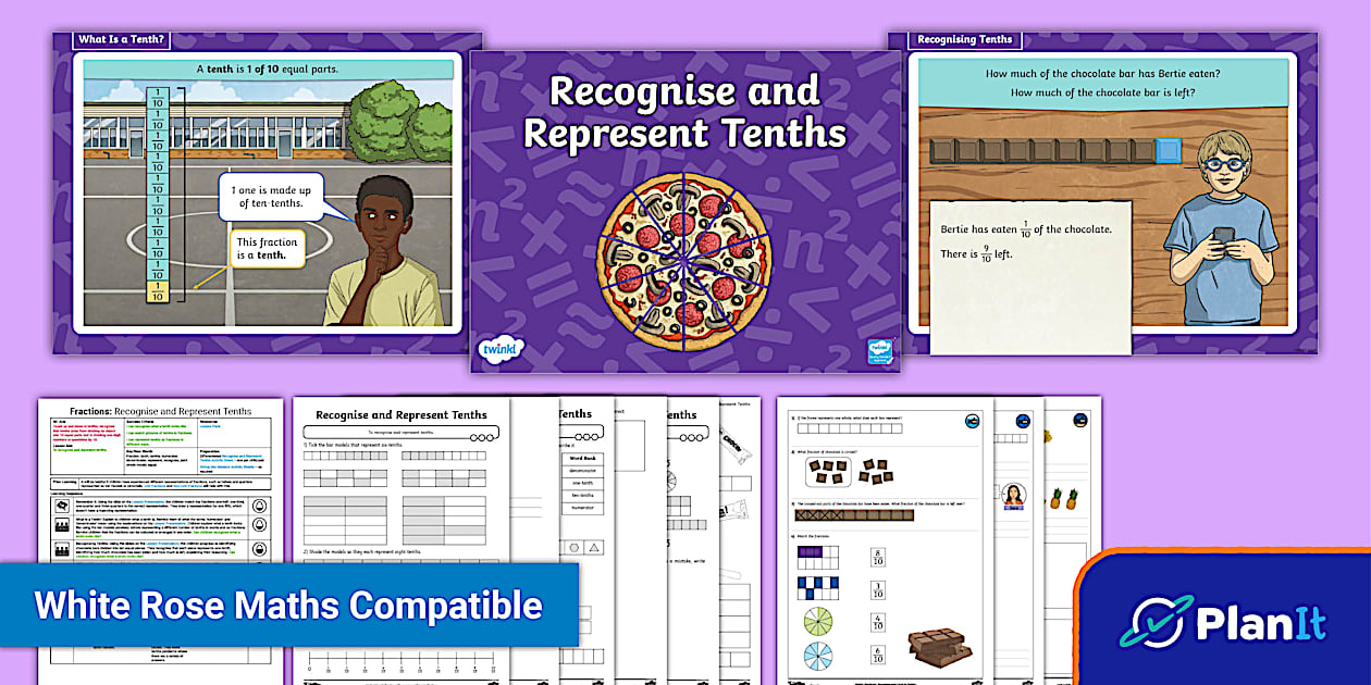 Y3 Recognise and Represent Tenths PlanIt Maths Lesson 16