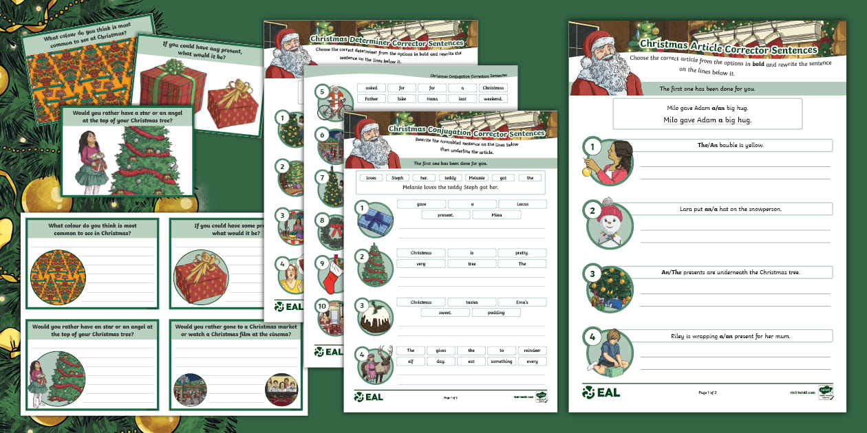Christmas Grammar Corrector Activities for Learners of EAL