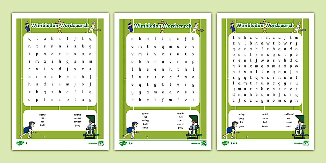 All About Tennis Word Search | Wimbledon (teacher made)