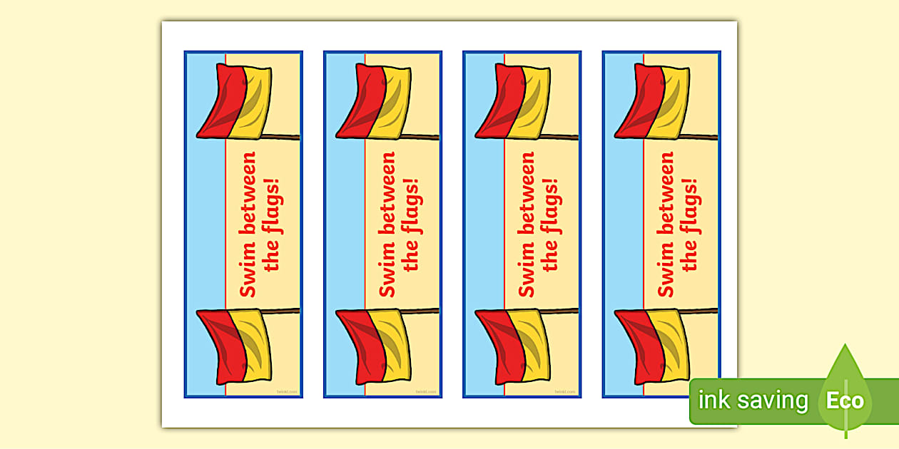 Beach Safety Bookmarks (teacher made) - Twinkl