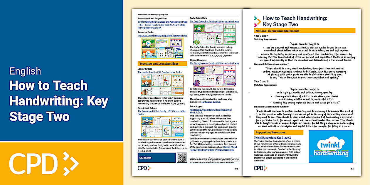 How to Teach Handwriting: Key Stage Two (teacher made)