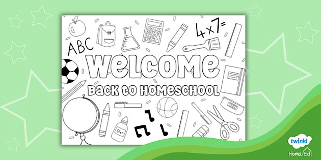 Welcome Back to Homeschool Colour In (l'enseignant a fait)