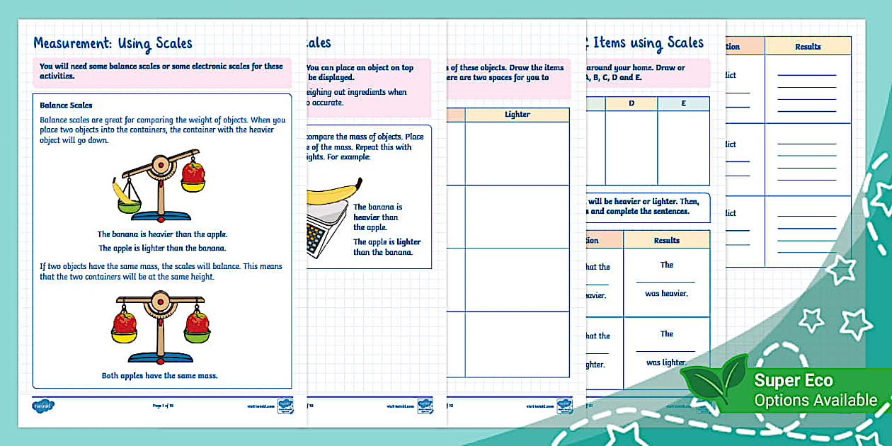 Measurement: Using Scales (Ages 5 - 6) (teacher made)