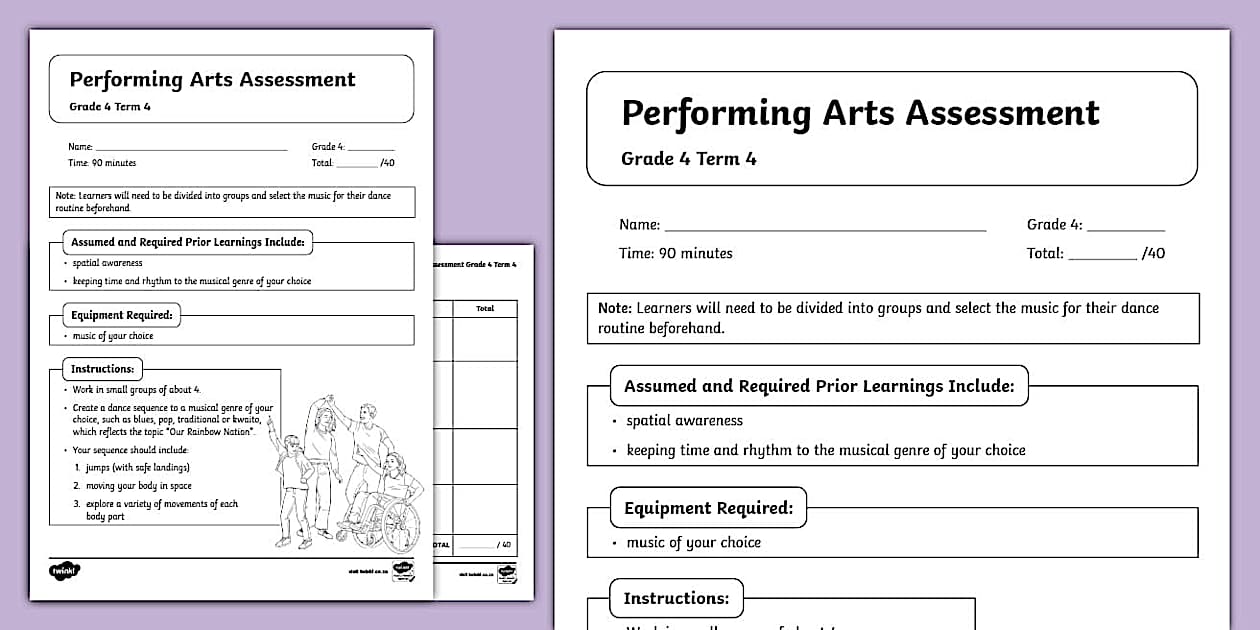 Grade 4 Performing Arts - Term 4 Assessment - Twinkl