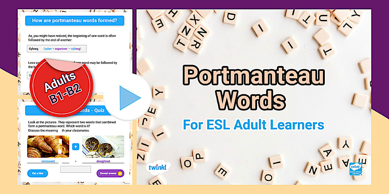 ESL Portmanteau Words Lesson [Adults, B1] (teacher made)