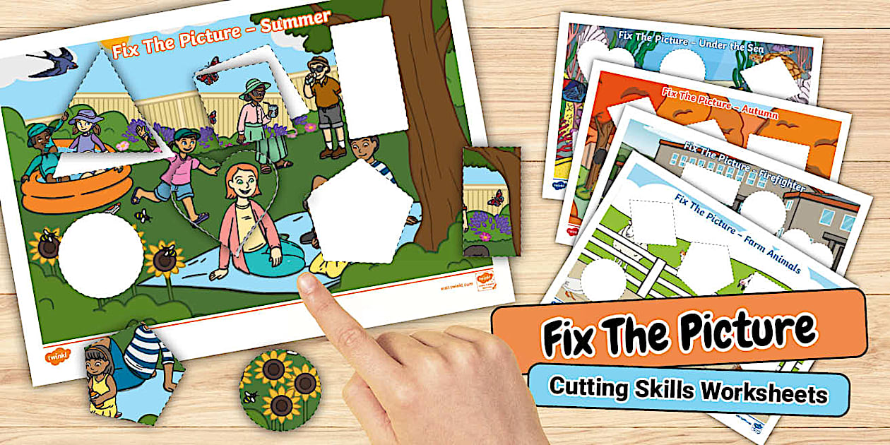Fix The Picture Cutting Skills Worksheet Bumper Pack