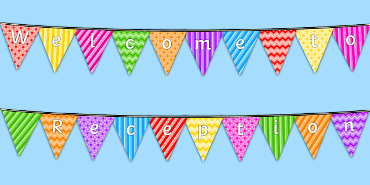 Editable Welcome to Reception Bunting Multicoloured - Twinkl