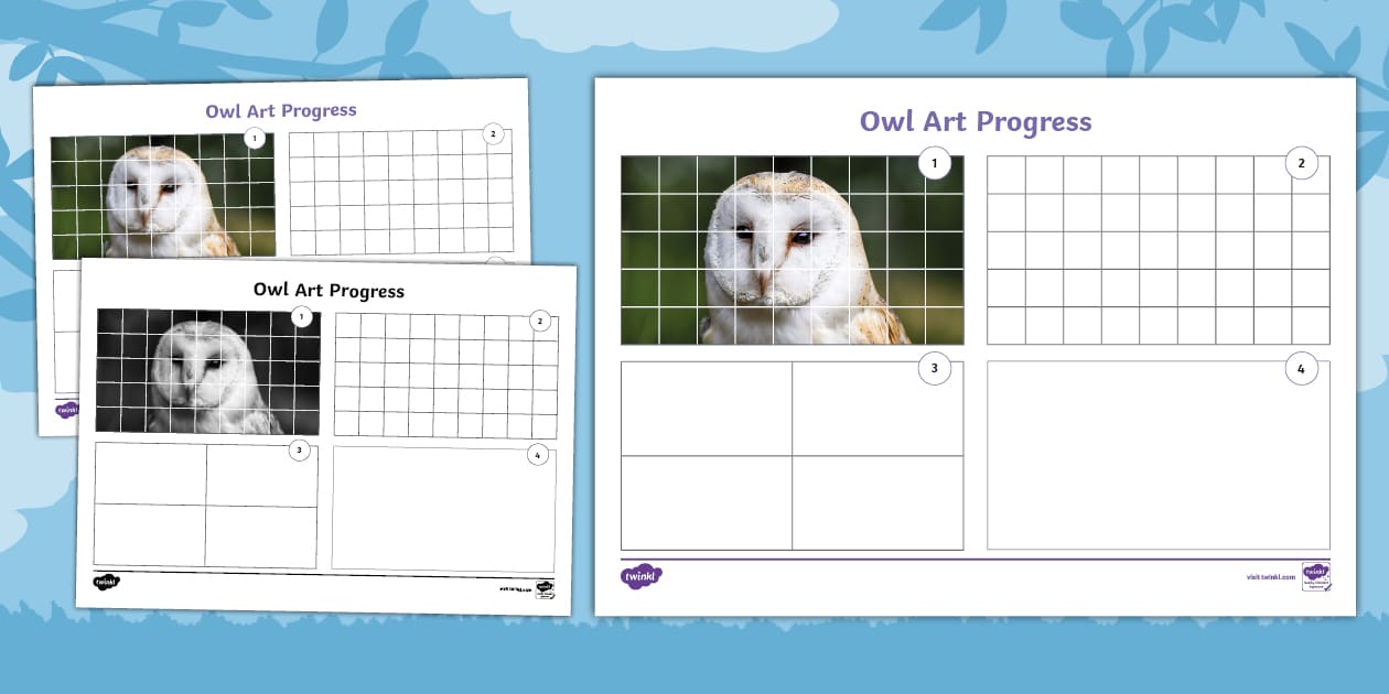 Owl Art Progress Template - Twinkl Artwork (teacher made)