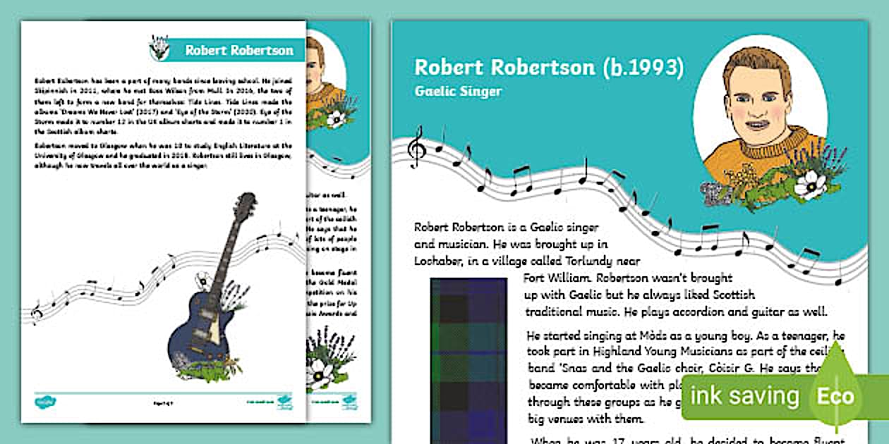 Robert Robertson Singer Fact File | CfE Resources | Twinkl