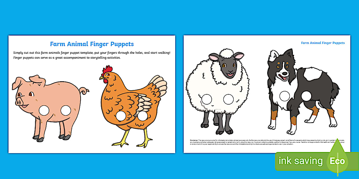 Farm Animal Finger Puppets | Twinkl | KS1 | Puppets | Play