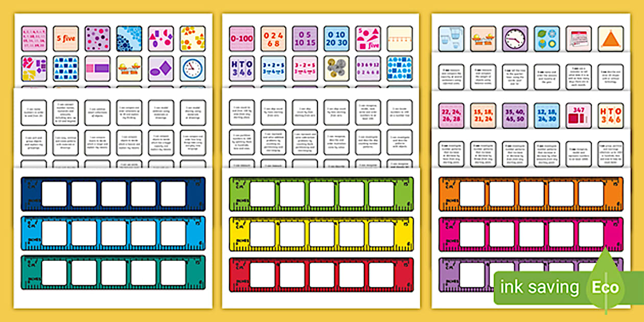F-2 Maths Ruler Goals Checklist (teacher made) - Twinkl