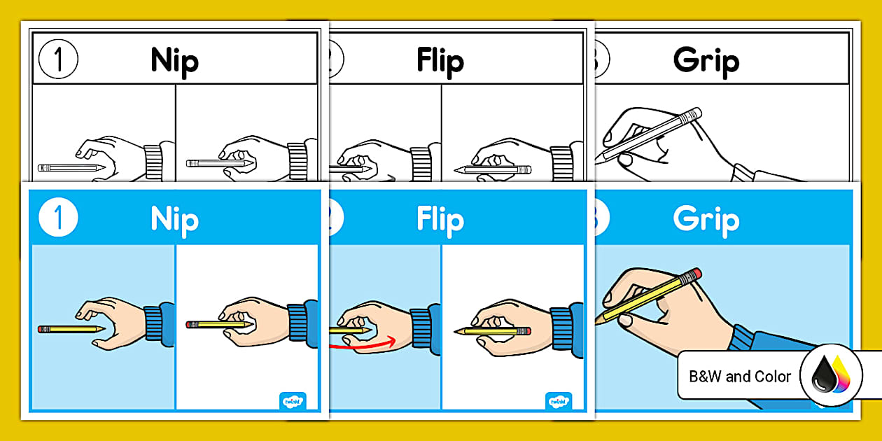 How to Hold a Pencil Visual Aids (professor feito) - Twinkl