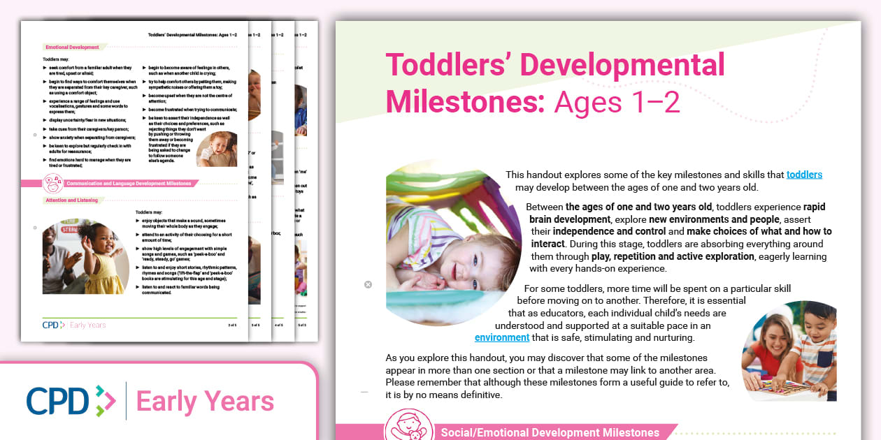 Toddlers' Developmental Milestones: Ages 1–2 (Handout)