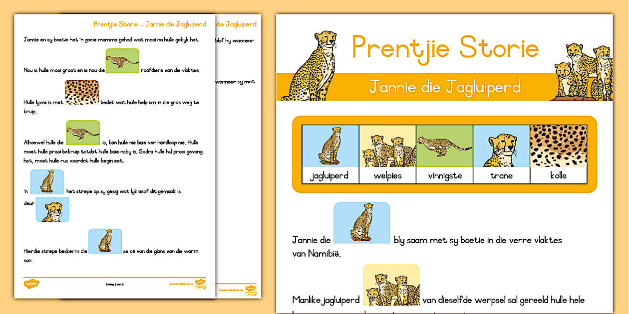 Prentjie Storie Jannie die Jagluiperd (teacher made)