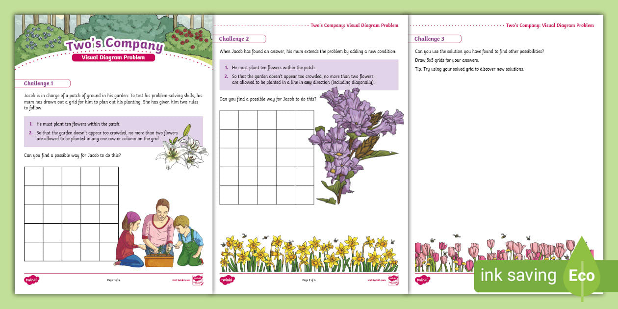 Two's Company: Visual Diagram Problem Activity Sheets