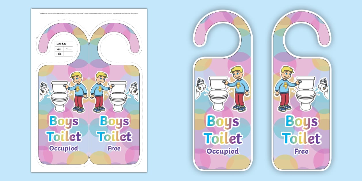Boys Door Hanger Worksheet - Twinkl Display (Teacher-Made)