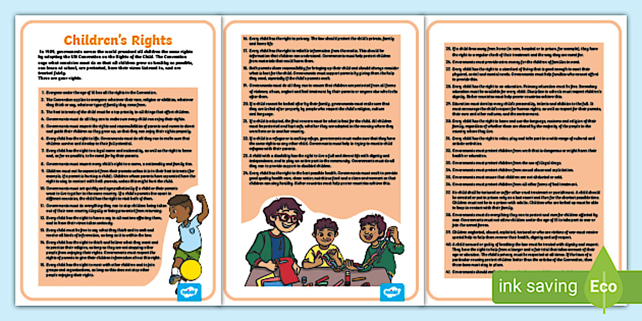Child Rights Poster - Educational Display Material - Twinkl