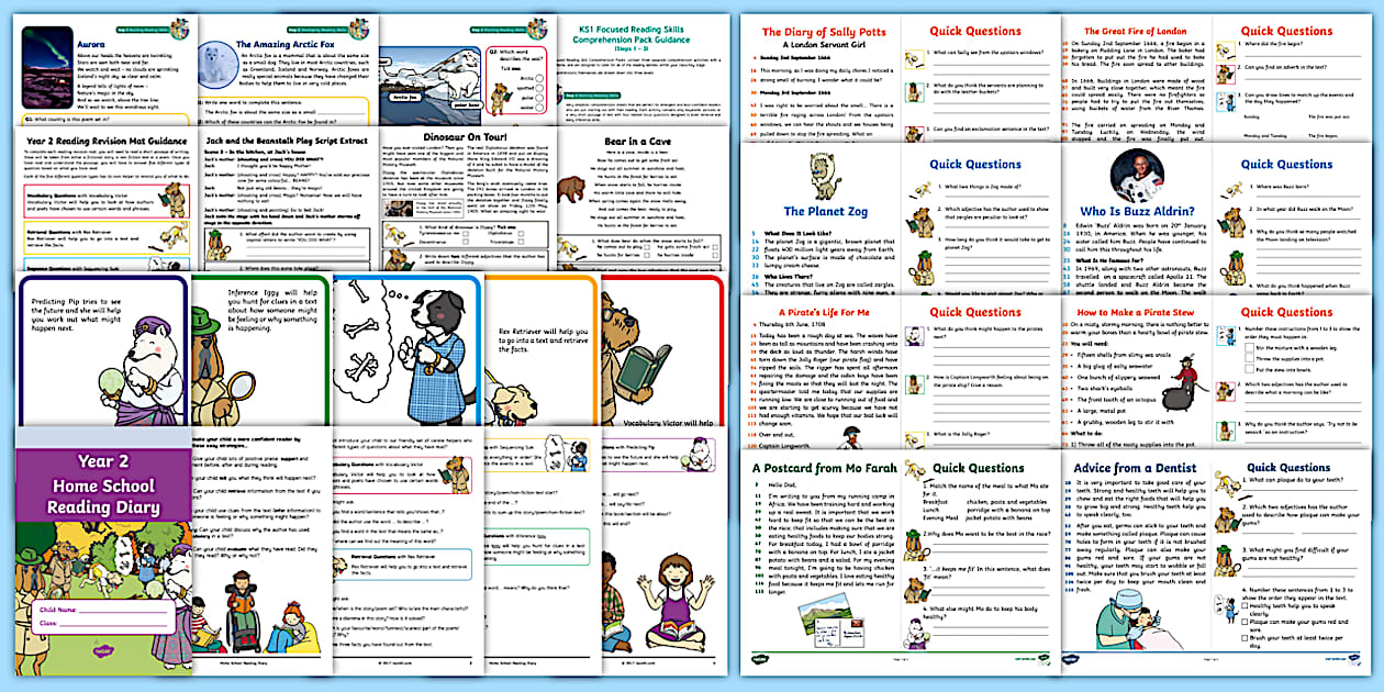 Reading Comprehension Worksheets - Year 2- Primary Resources