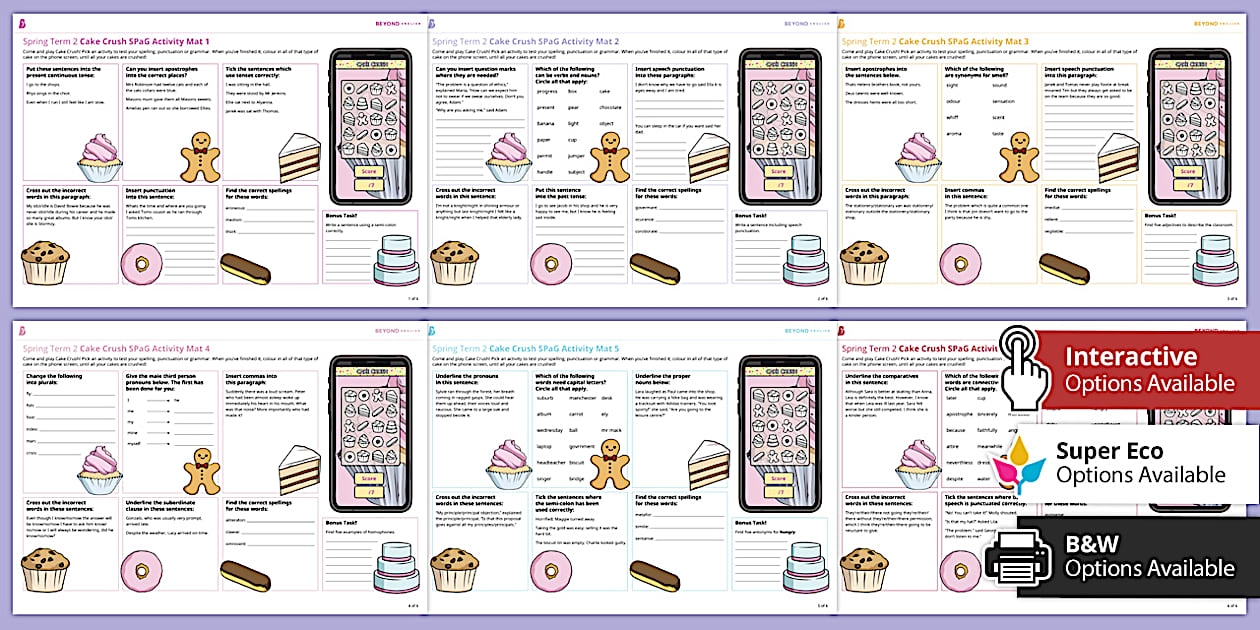 SPaG Games KS3: Cake Crush Spring Term 2 | Beyond English