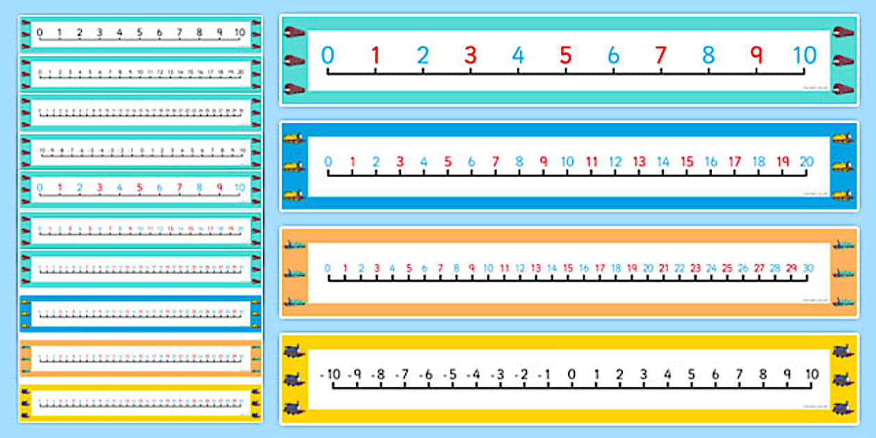 Talking Steam Train Themed Number Lines Pack up to 30