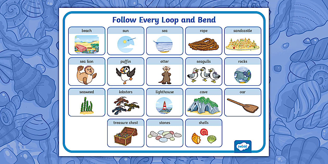 Follow Every Loop and Bend Word Mat (Teacher-Made) - Twinkl