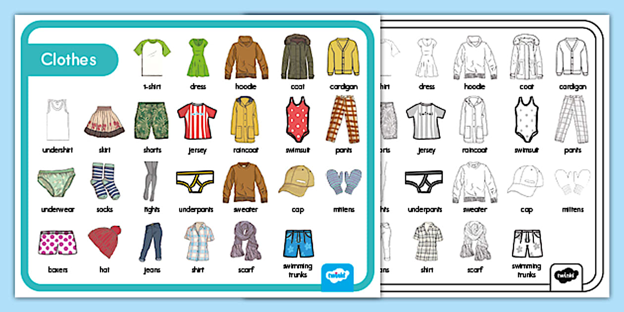 Clothing Word Mat (teacher made) - Twinkl