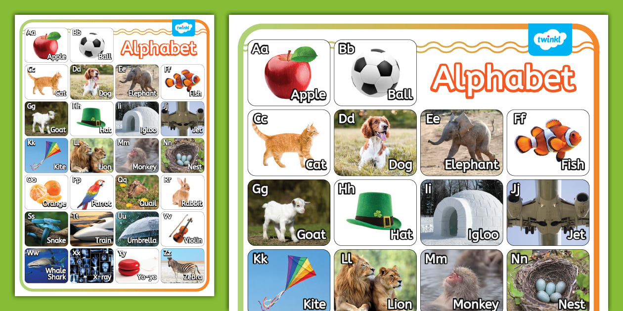 写真のアルファベット表 お風呂ポスター｜幼児英語の教材｜幼児知育｜Photo Alphabet｜Twinkl
