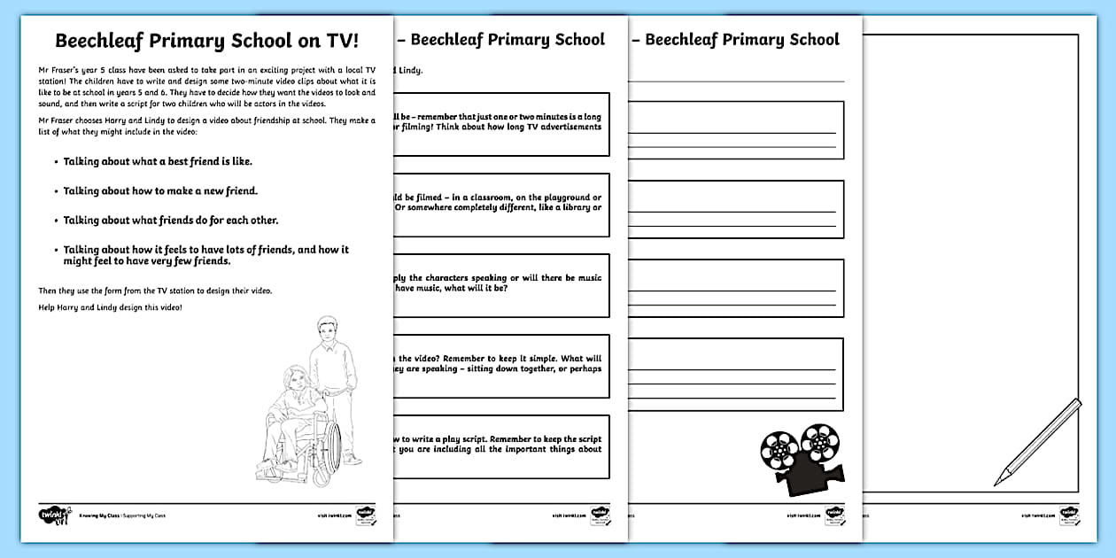UKS2 Beechleaf Activities: Friendship Worksheet - Twinkl