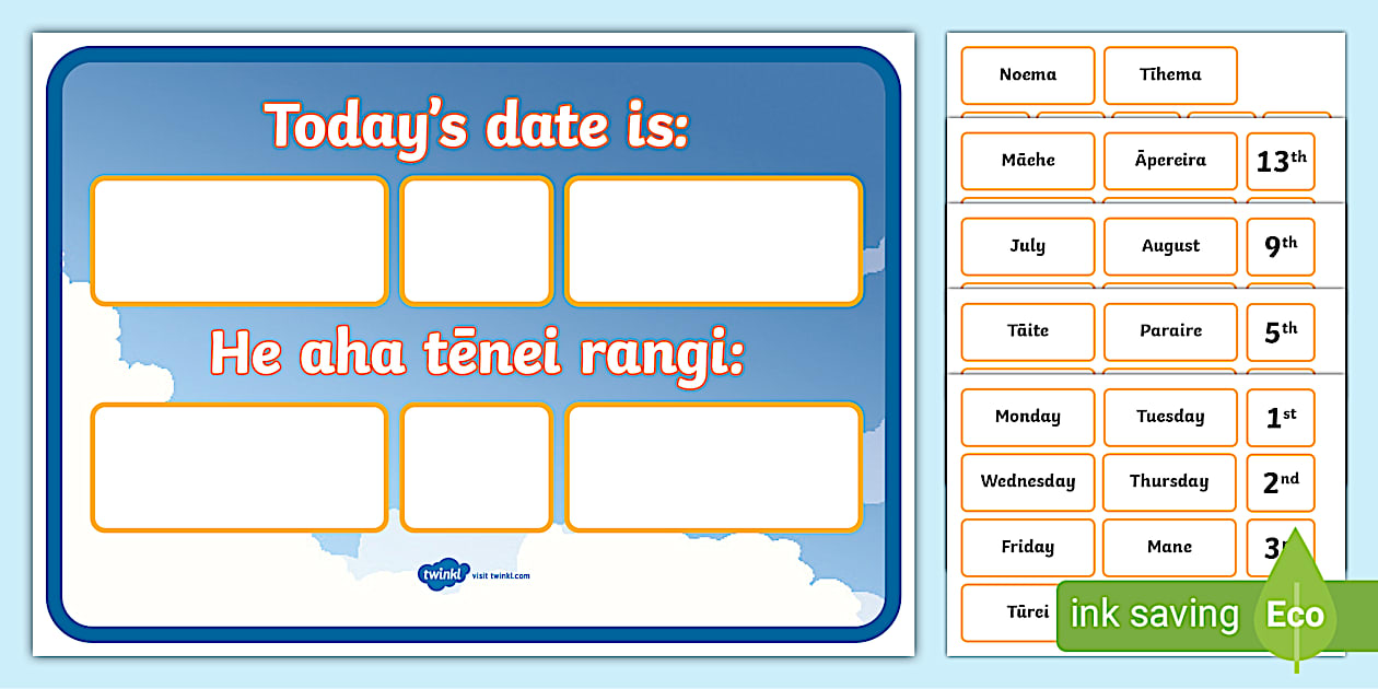 Calendar Display Pack - Te Reo Māori / English