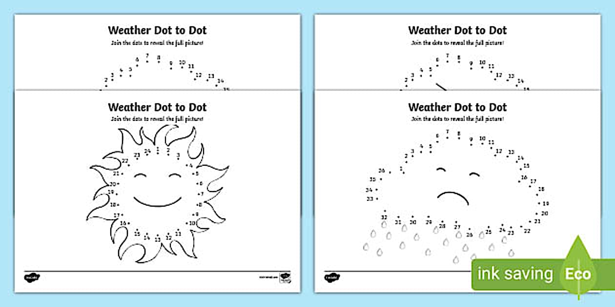 Weather Dot to Dot Activity - KS1 (teacher made) - Twinkl