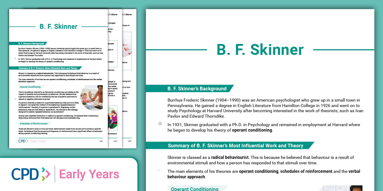 B. F. Skinner | Handout (teacher made) - Twinkl