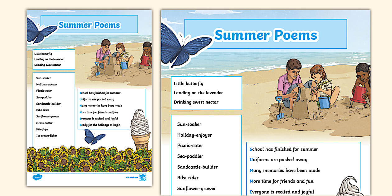 KS2 Summer Poem Examples (teacher made) - Twinkl