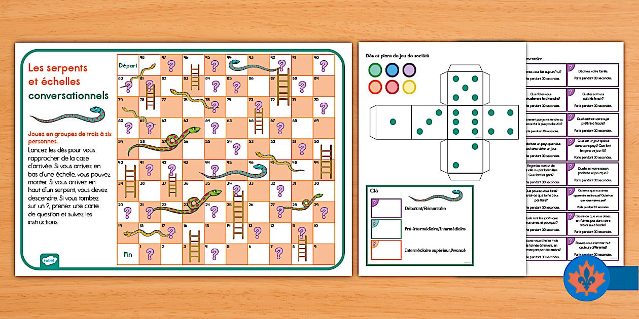 Conversational Snakes and Ladders French - Twinkl