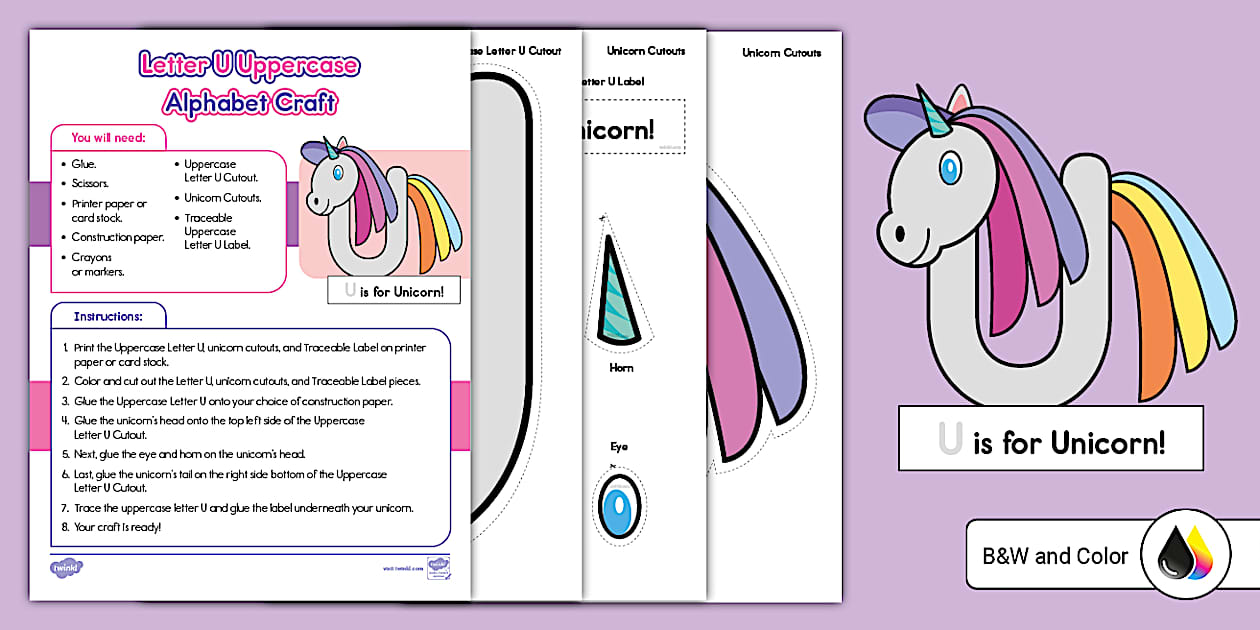 Letter U Uppercase Alphabet Craft - Twinkl
