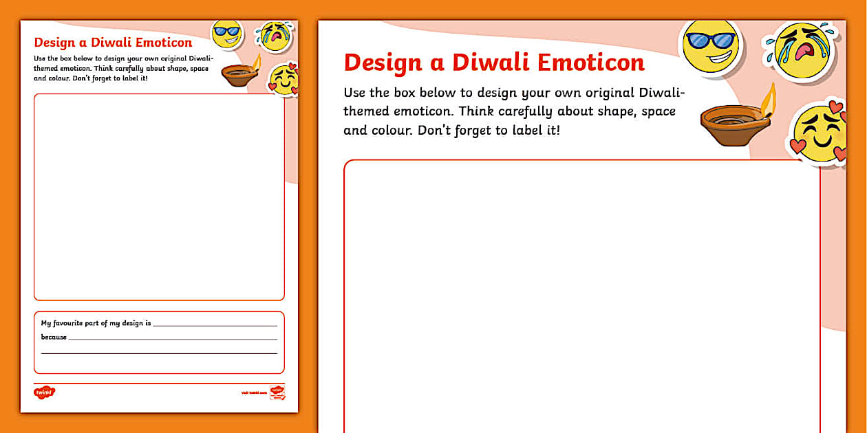 Design Your Own Diwali Emoticon Activity (teacher made)
