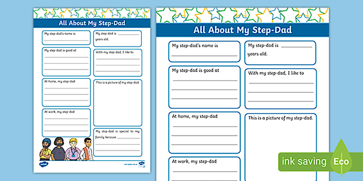 All About My Stepdad Worksheet (teacher made) - Twinkl