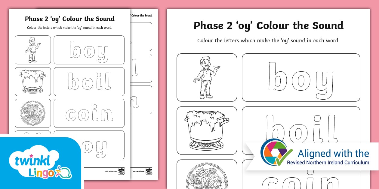 Linguistic Phonics Phase 2 'oy' - Colour the Sound