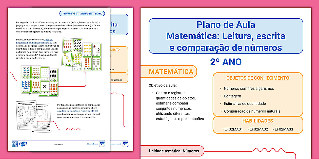 FREE! - Plano de aula 2º ano (l'enseignant a fait) - Twinkl