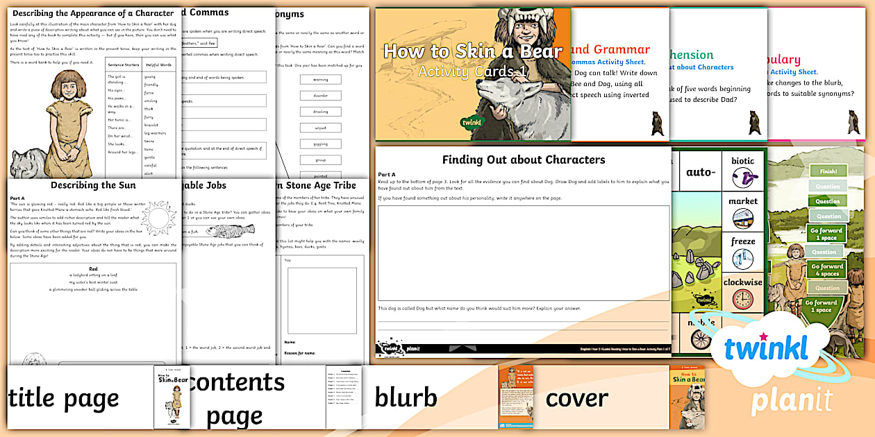 How to Skin a Bear Stone Age Guided Reading Unit Pack Y3