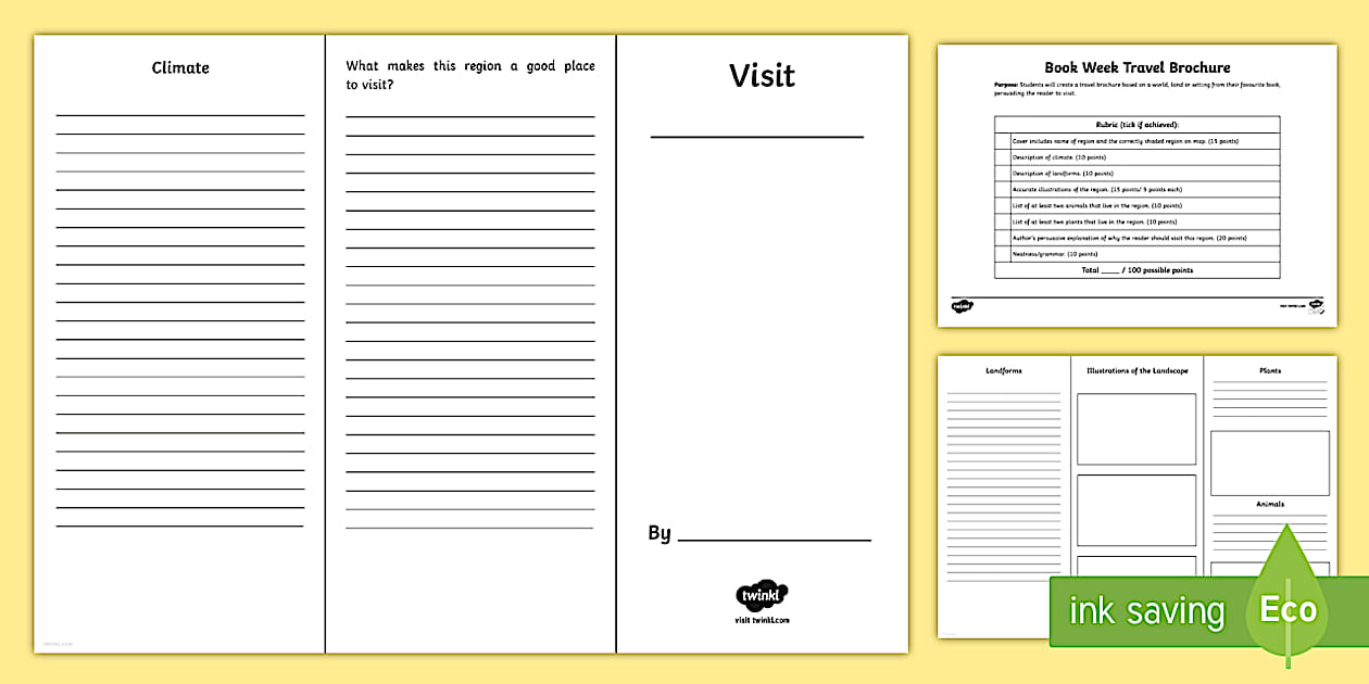 Book Week Storybook World Travel Brochure Activity - Twinkl